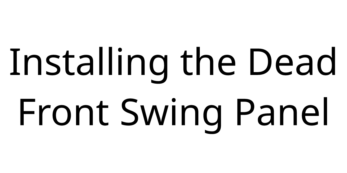 Installing the Dead Front Swing Panel | STI Global (Americas)